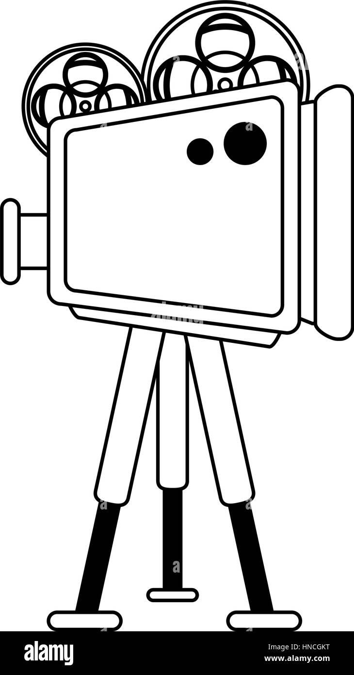 cinema camera icon over white background. vector illustration Stock ...