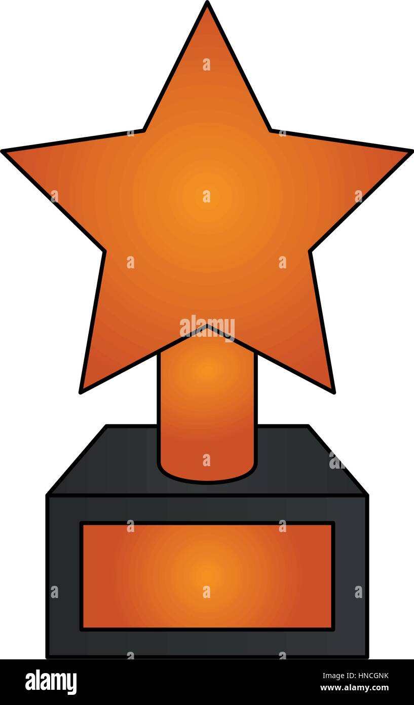 trophy in star shape icon over white background.colorful design. vector ...