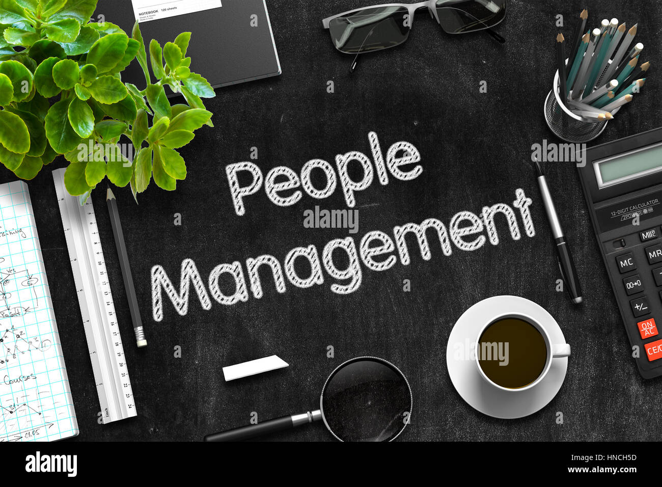 People Management - Text on Black Chalkboard. 3D Rendering Stock Photo ...