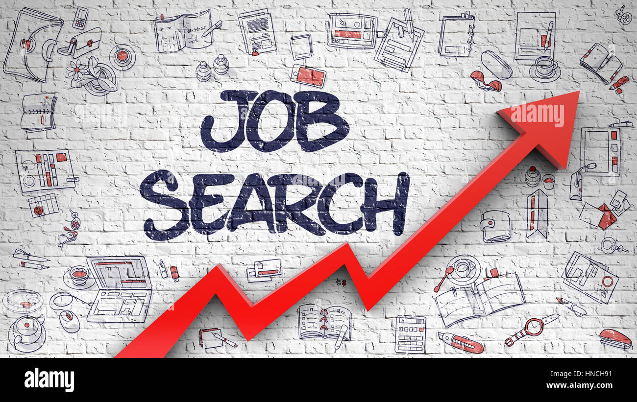 Job Search Drawn on White Brickwall Stock Photo - Alamy