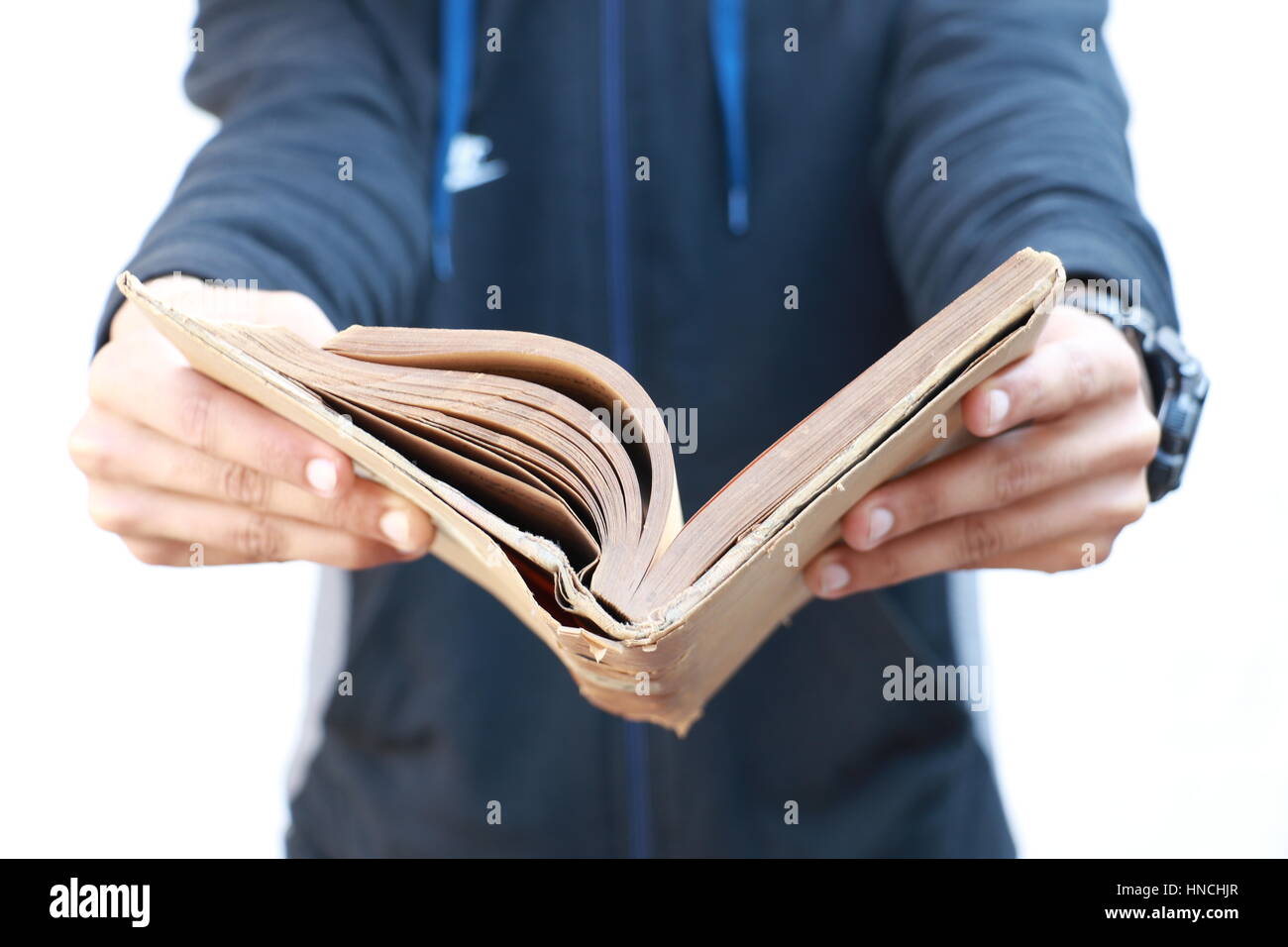 Old woman young man holding hands hi-res stock photography and images ...