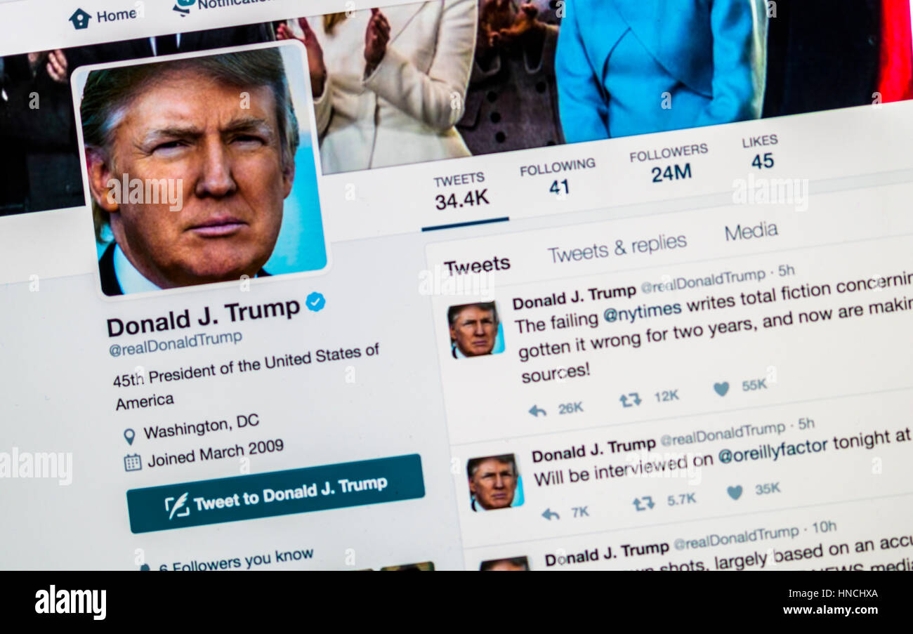 Official Twitter Page of Donald J. Trump, @realDonaldTrump, President ...