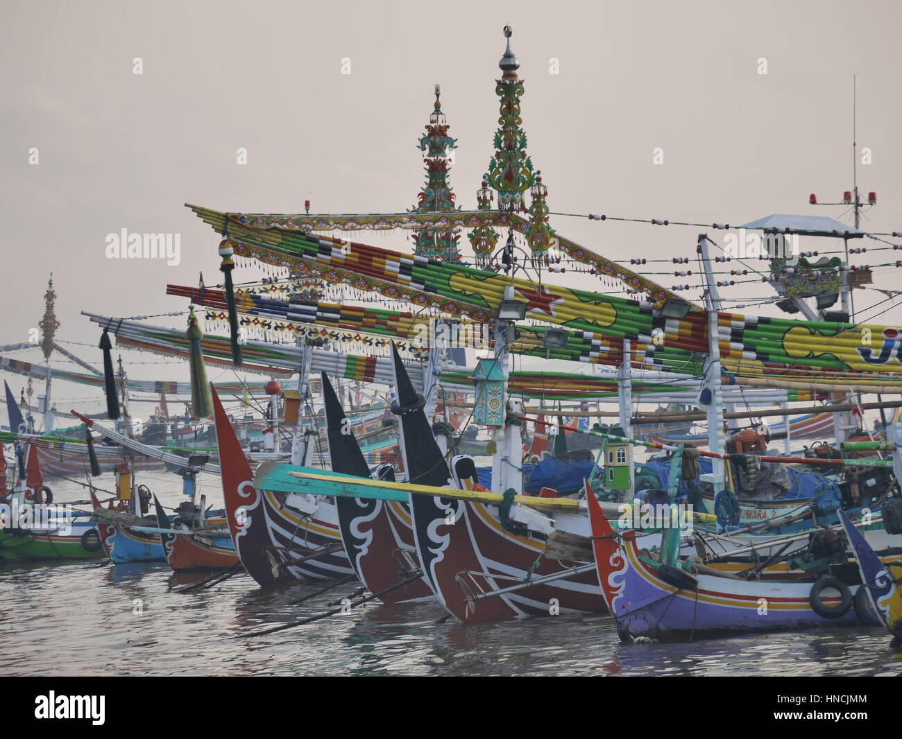 Indonesia, East Java, Banyuwangi, Muncar harbour. A traditional harbour ...