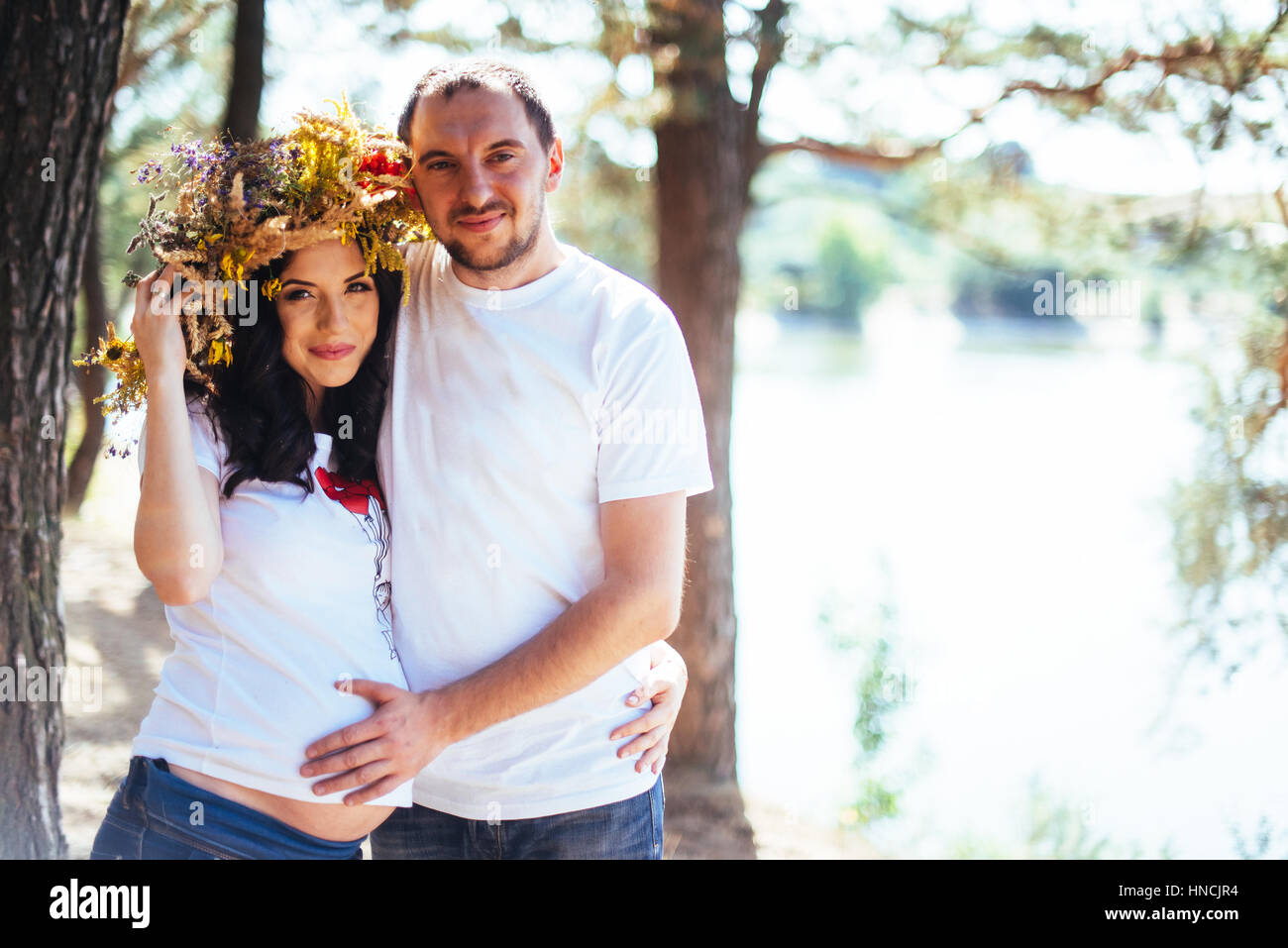 young happy couple waiting baby Stock Photo - Alamy