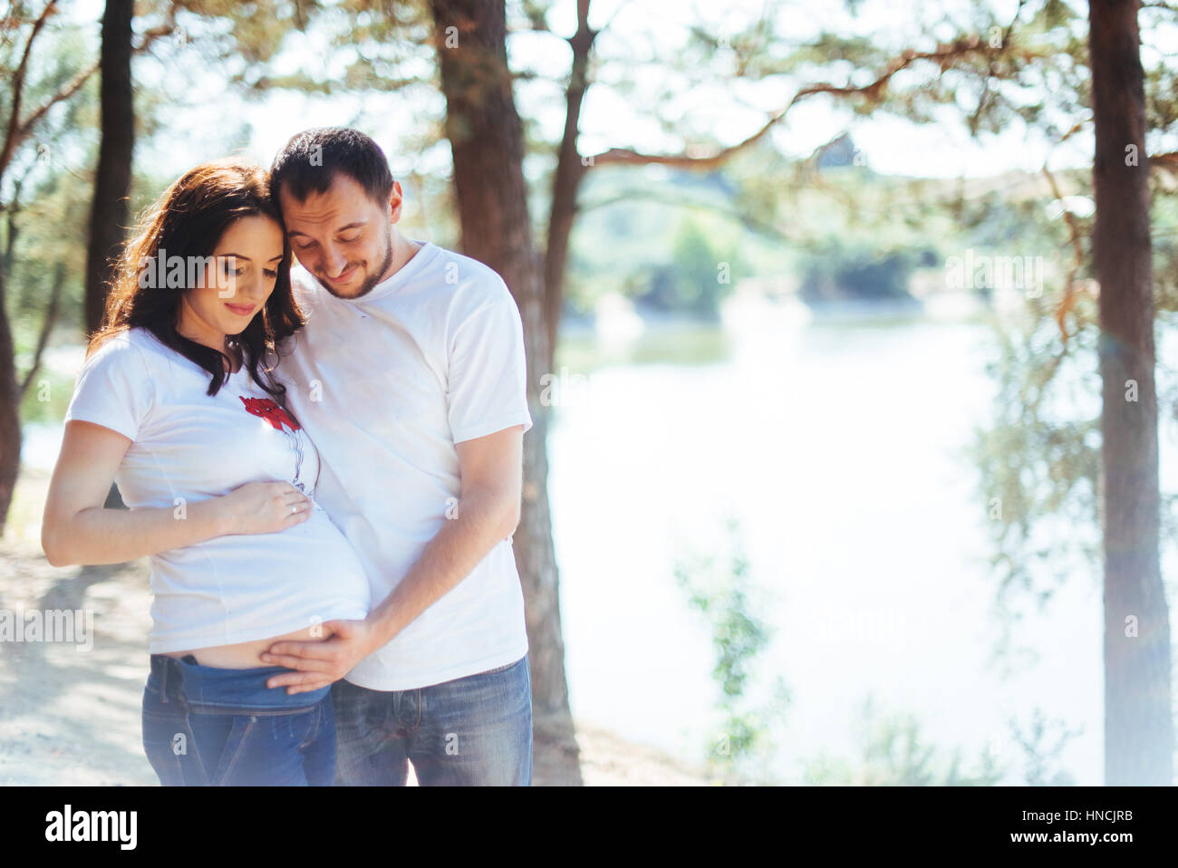 young happy couple waiting baby Stock Photo - Alamy