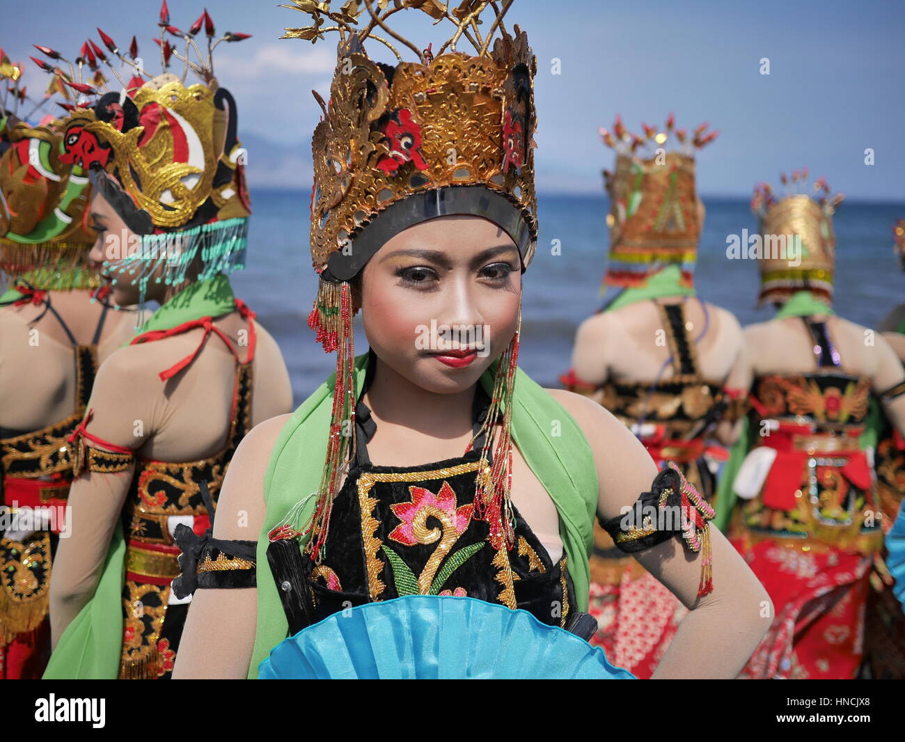 Indonesia, East Java, Banyuwangi, Cemara beach. Gandrung Sewu Festival ...