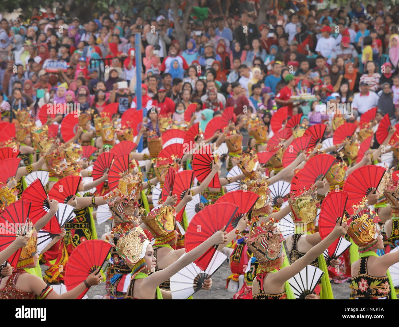 Indonesia, East Java, Banyuwangi, Cemara beach. Gandrung Sewu Festival ...