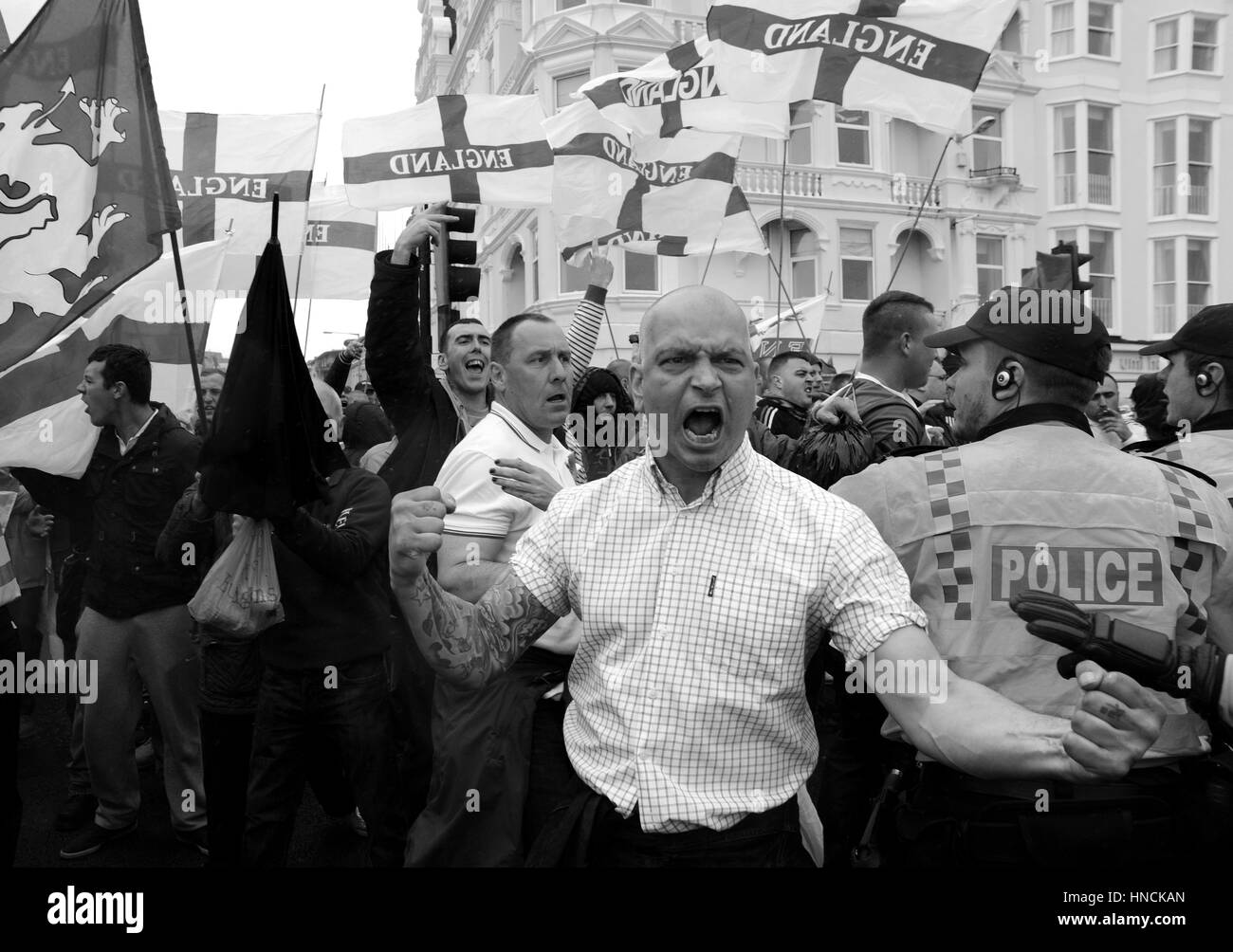 Right wing protesters Black and White Stock Photos & Images - Alamy