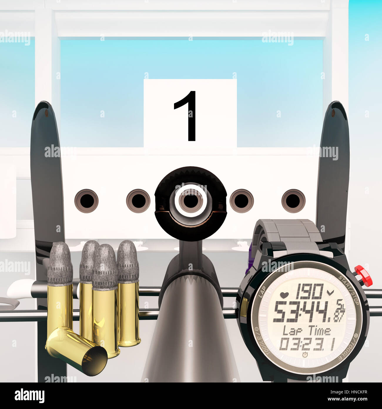 Biathlon Biathlete Shooting Rifle Target High Resolution Stock ...
