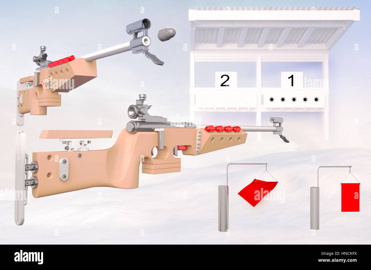 Biathlon. Target sports to rifle shooting. Gunshot Stock Photo - Alamy