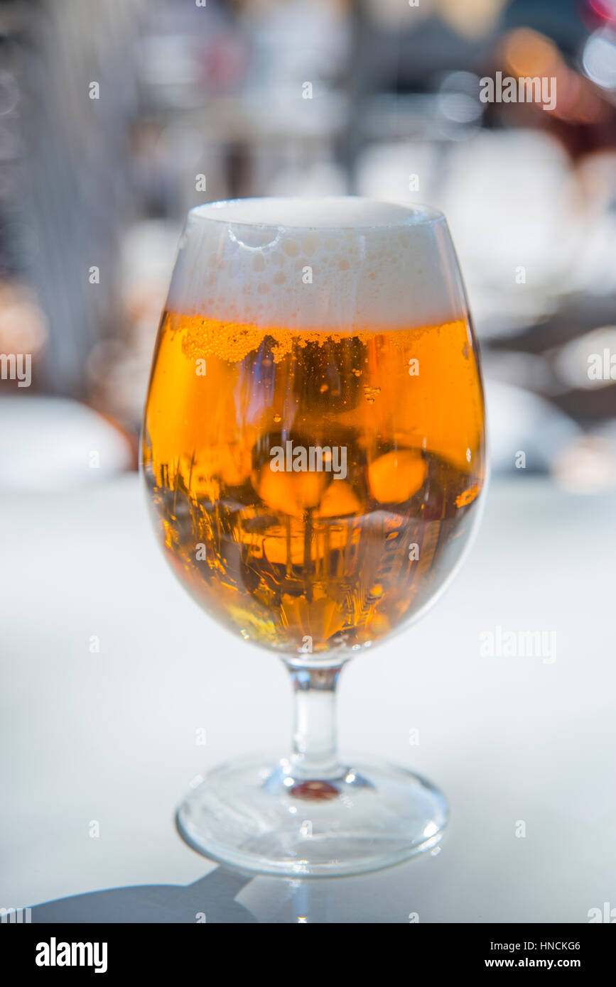 Glass of beer. Close view Stock Photo - Alamy
