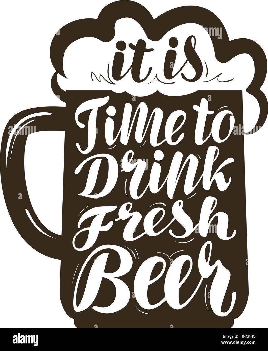 Beer, ale label. Lettering, calligraphy vector illustration. Drink ...