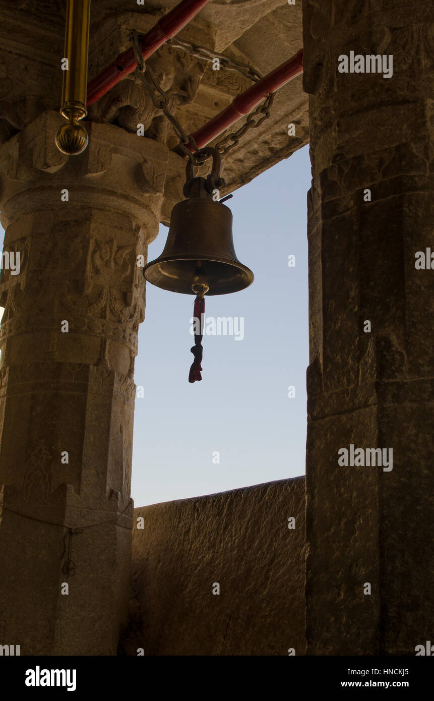 religious bell in a window against the background of the sky Stock ...