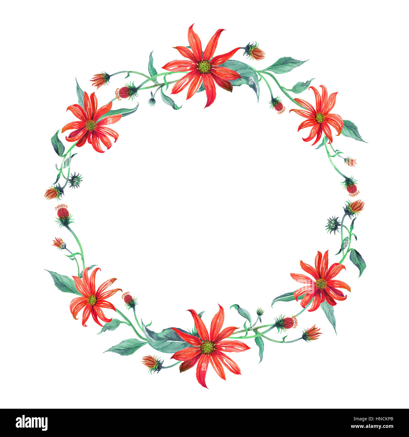 Wreath with red flower Cut Out Stock Images & Pictures - Alamy