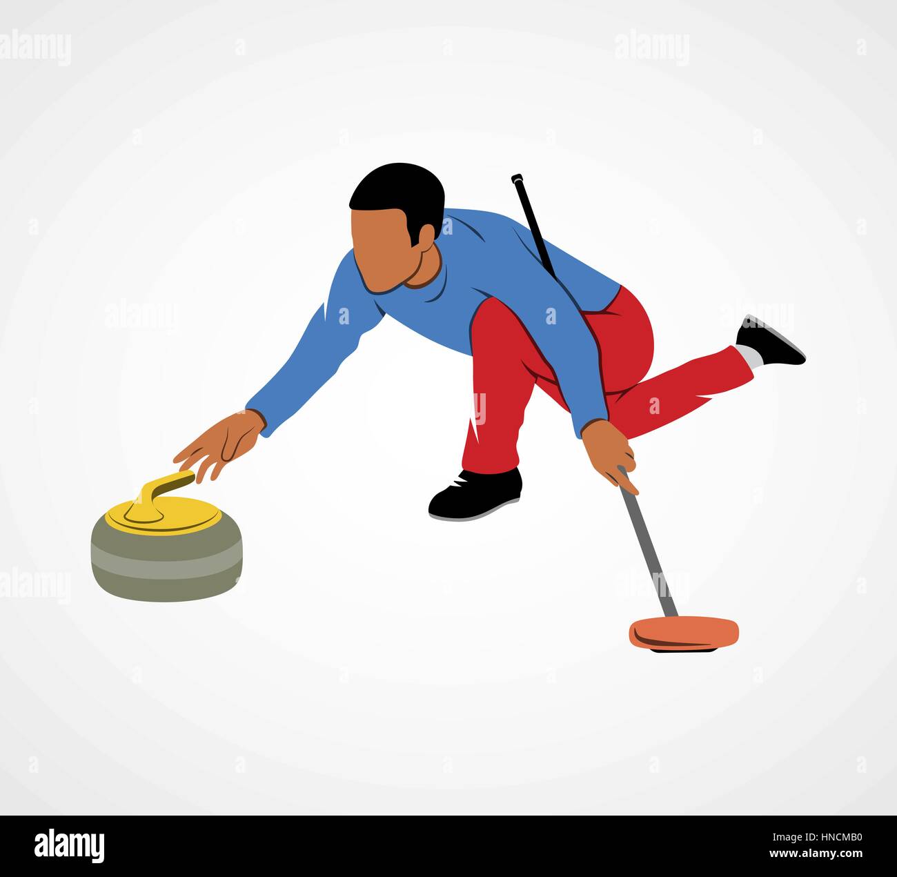 The game of curling on a white background. Vector illustration Stock ...