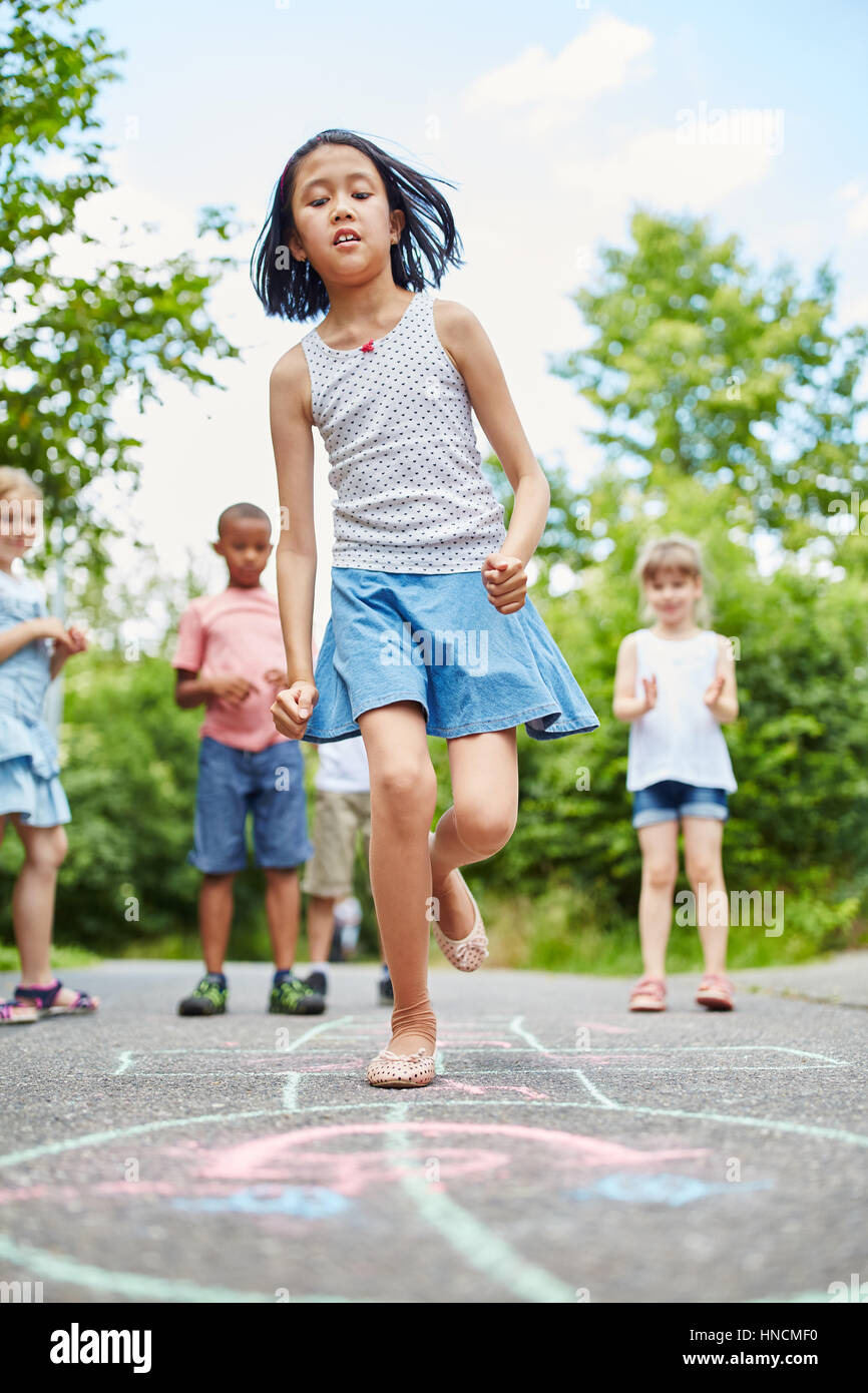 Asian children hopscotch hi-res stock photography and images - Alamy