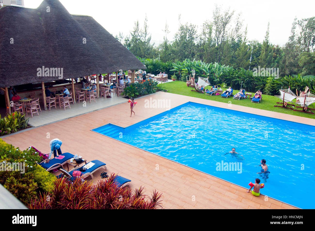 Swimming pool, Hotel des Milles Collines, CBD, Kigali, Rwanda Stock ...