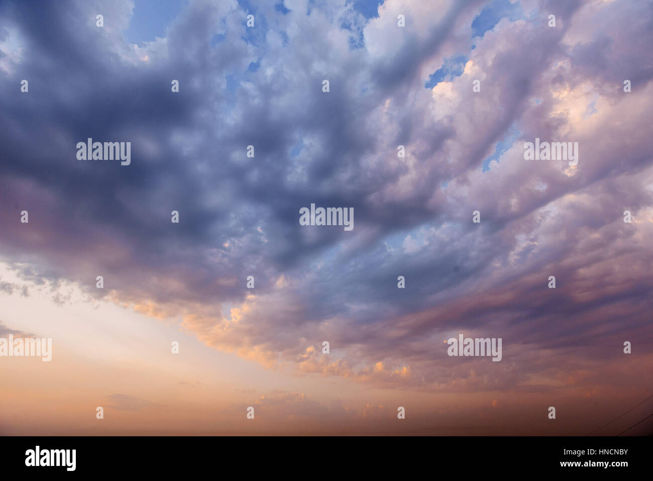 Dramatic colorful cloudscape, evening sky background texture Stock ...