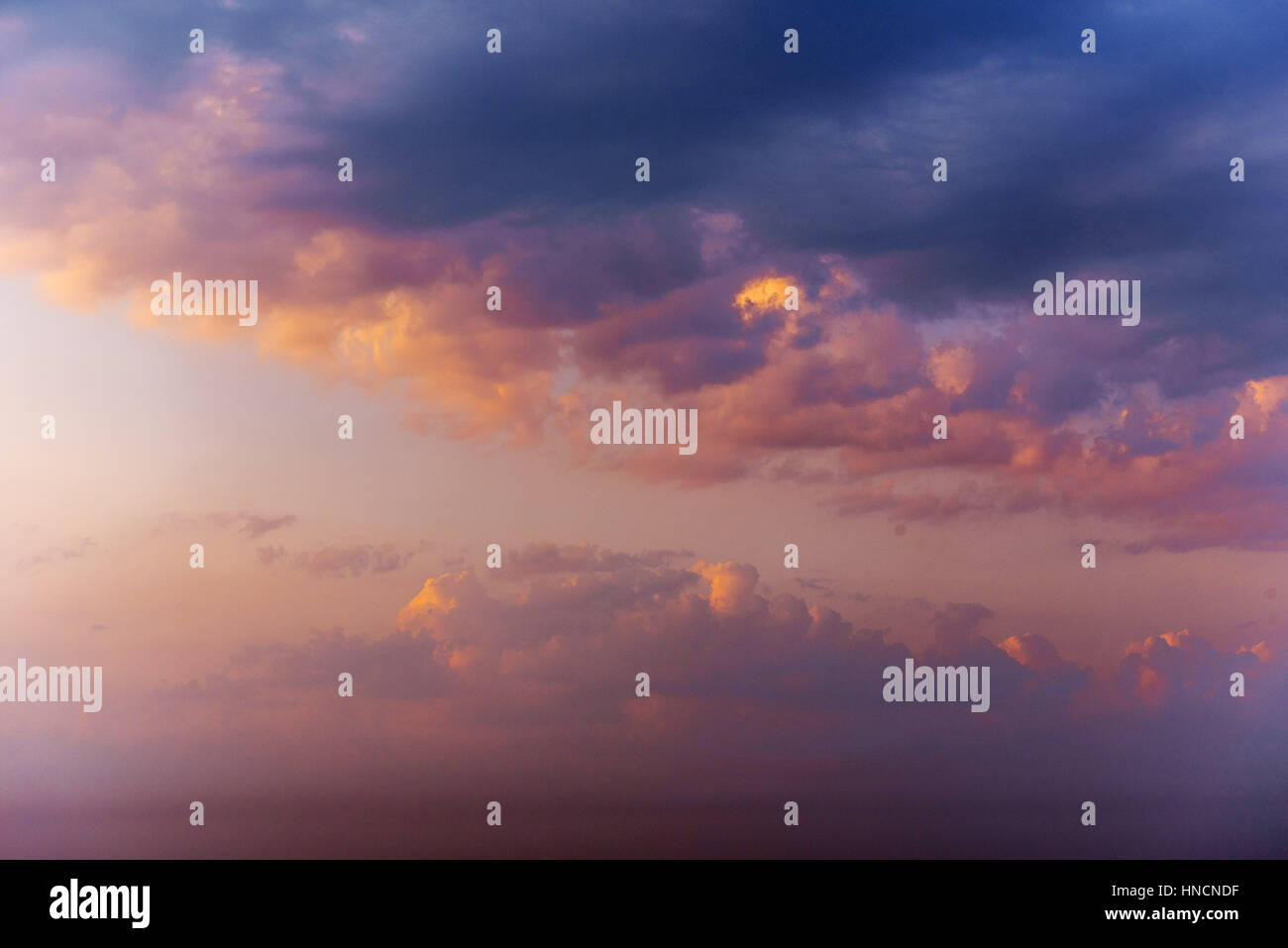 Romantic fantastic colorful clouds evening sky texture with diff Stock ...