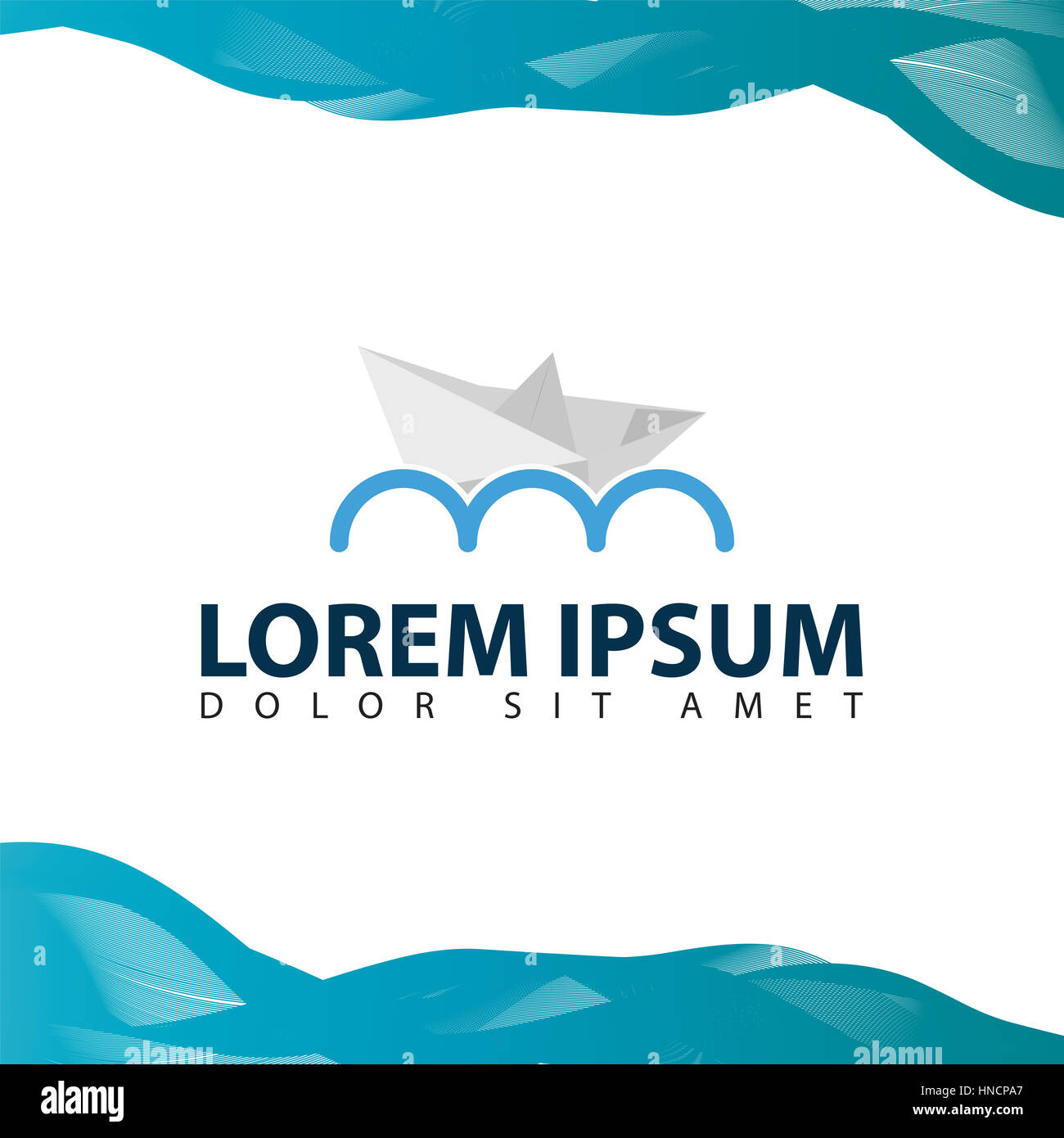 Paper boat logo design Stock Photo - Alamy