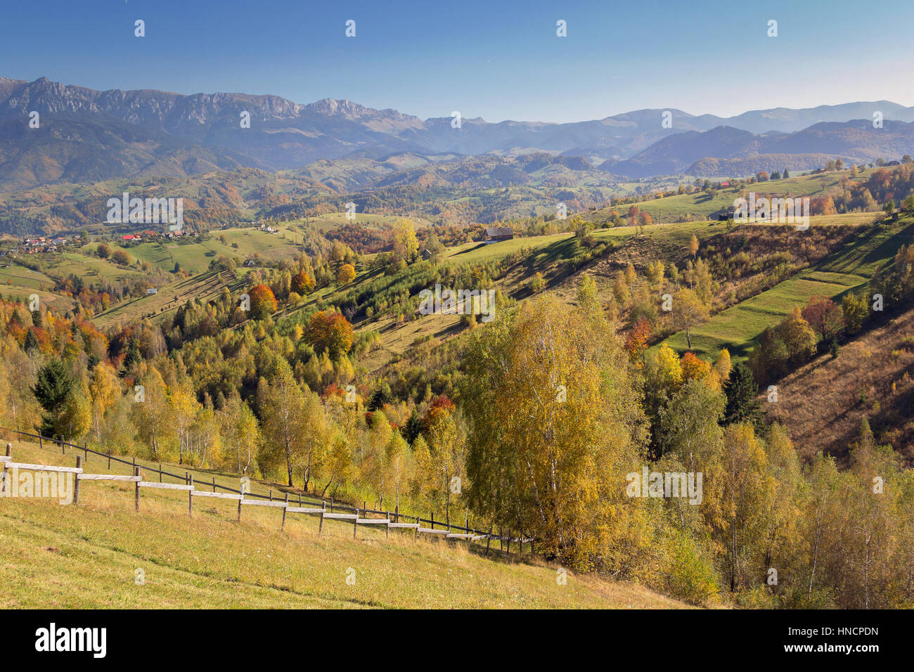 Autumn landscape in Bran - Moeciu transylvanian village Stock Photo - Alamy