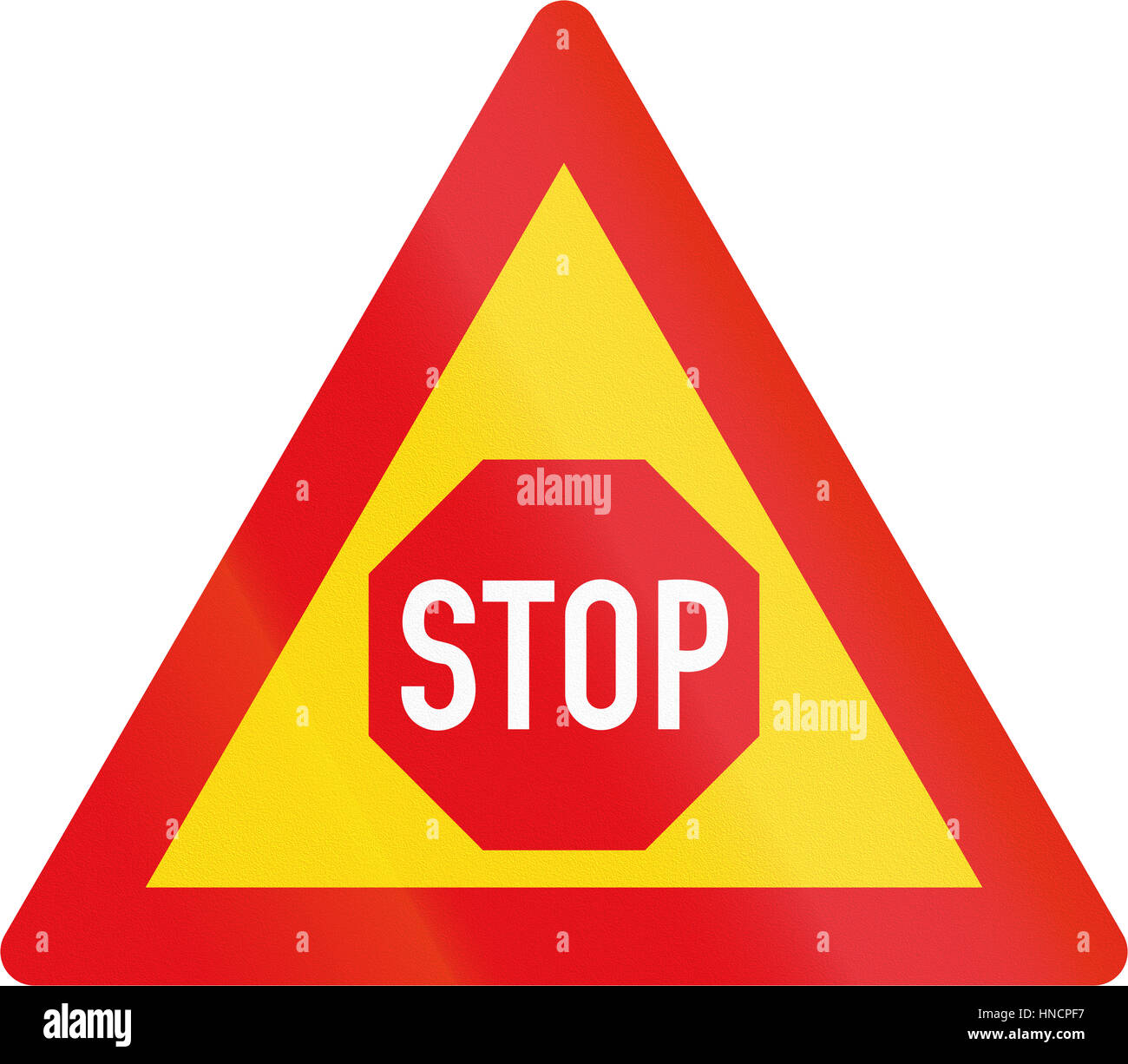 Temporary road sign used in the African country of Botswana - Stop sign ...