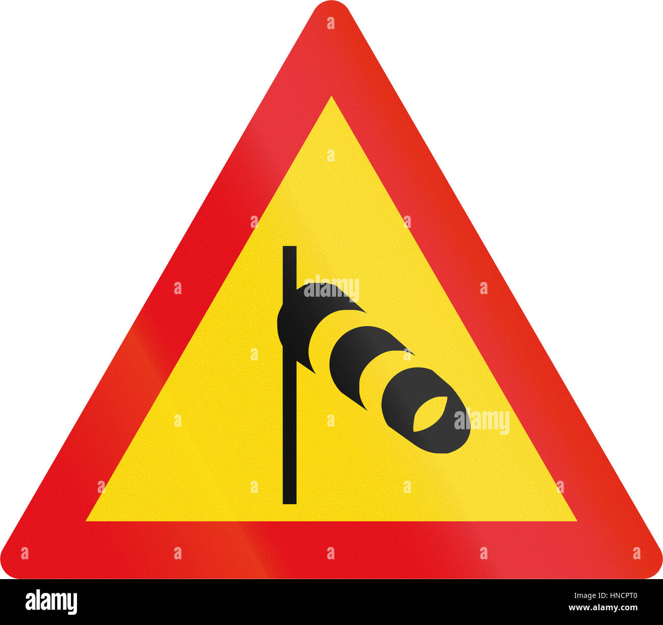 Temporary road sign used in the African country of Botswana ...