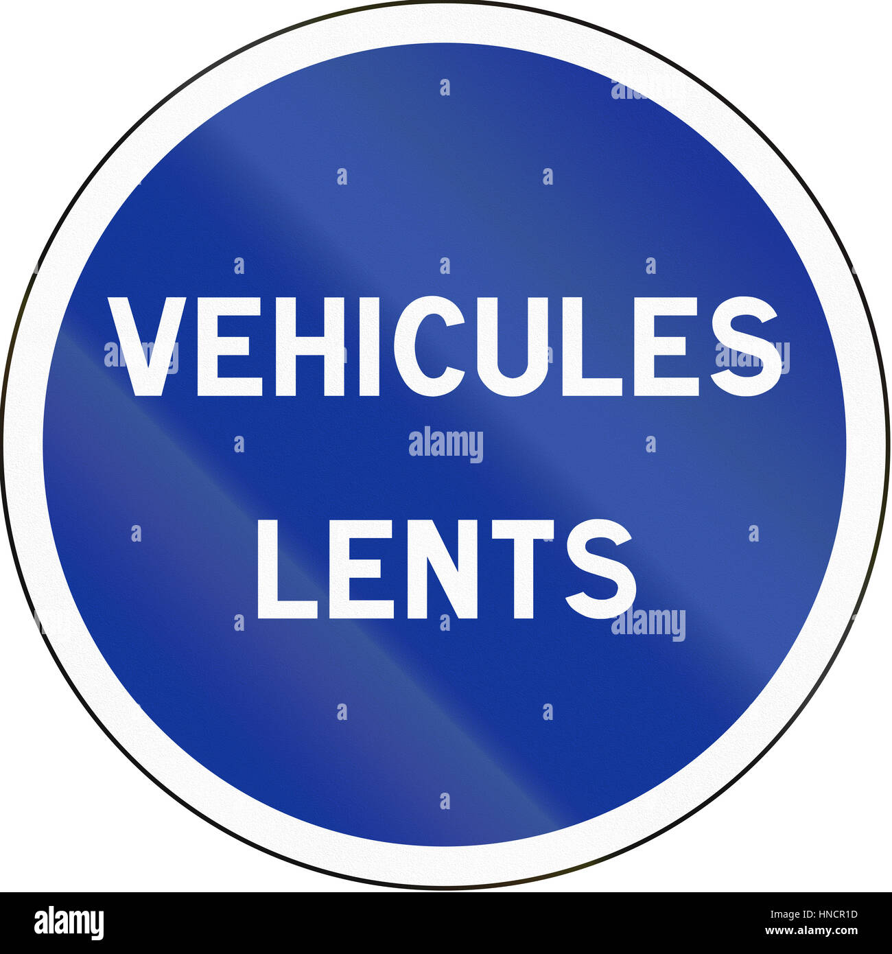 French regulatory road sign - Slow vehicles Stock Photo - Alamy