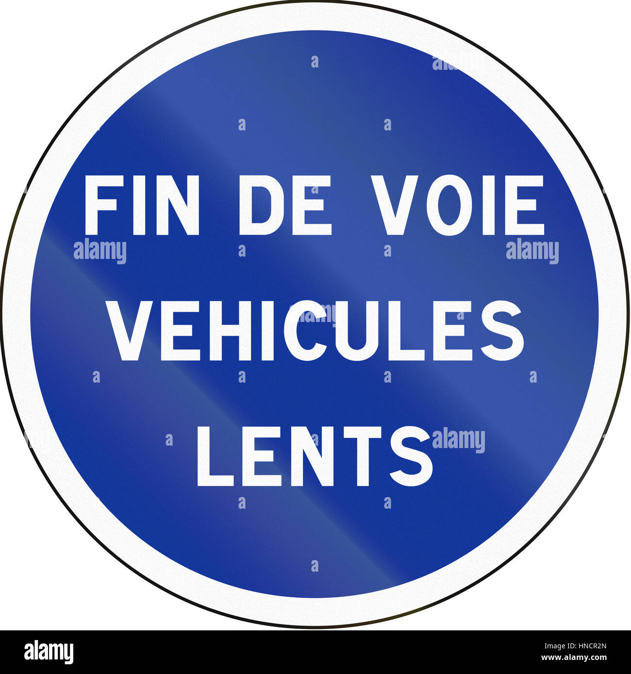 French regulatory road sign - End of lane for slow vehicles Stock Photo ...