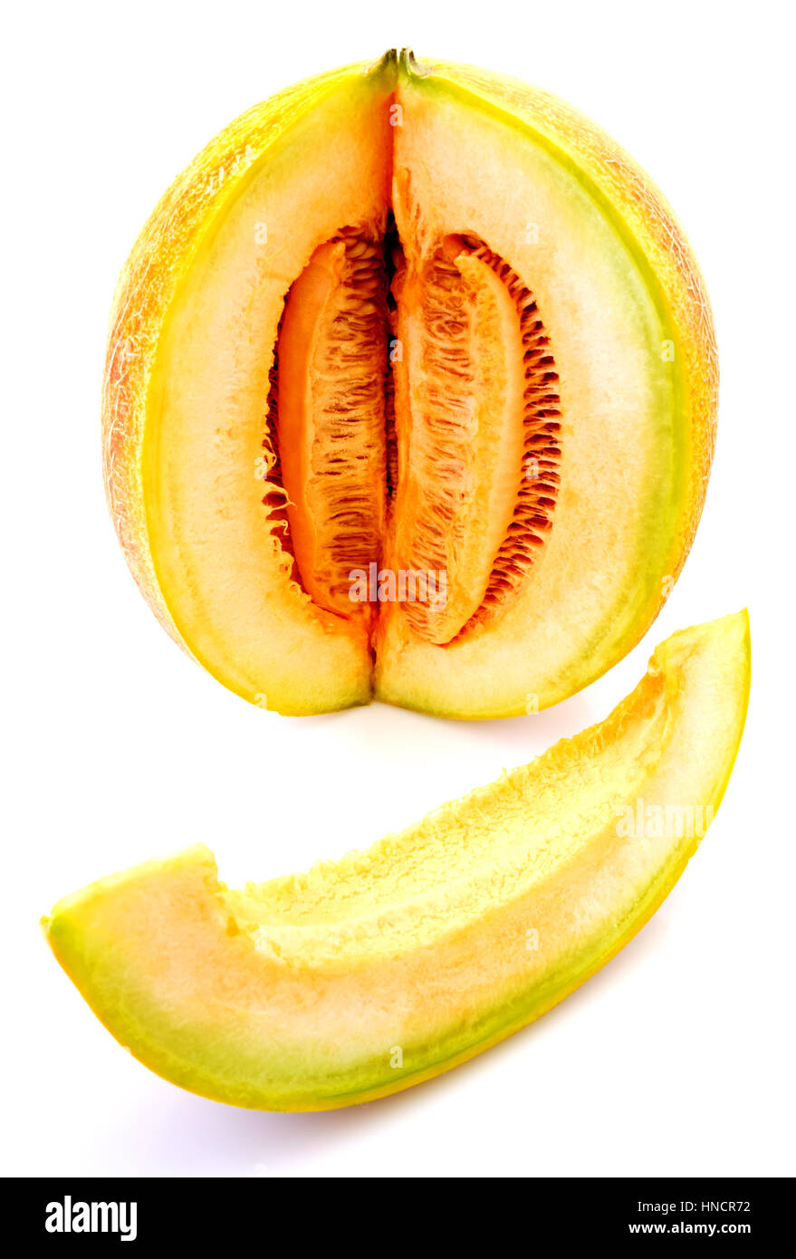 Melon isolated on white background closeup Stock Photo - Alamy