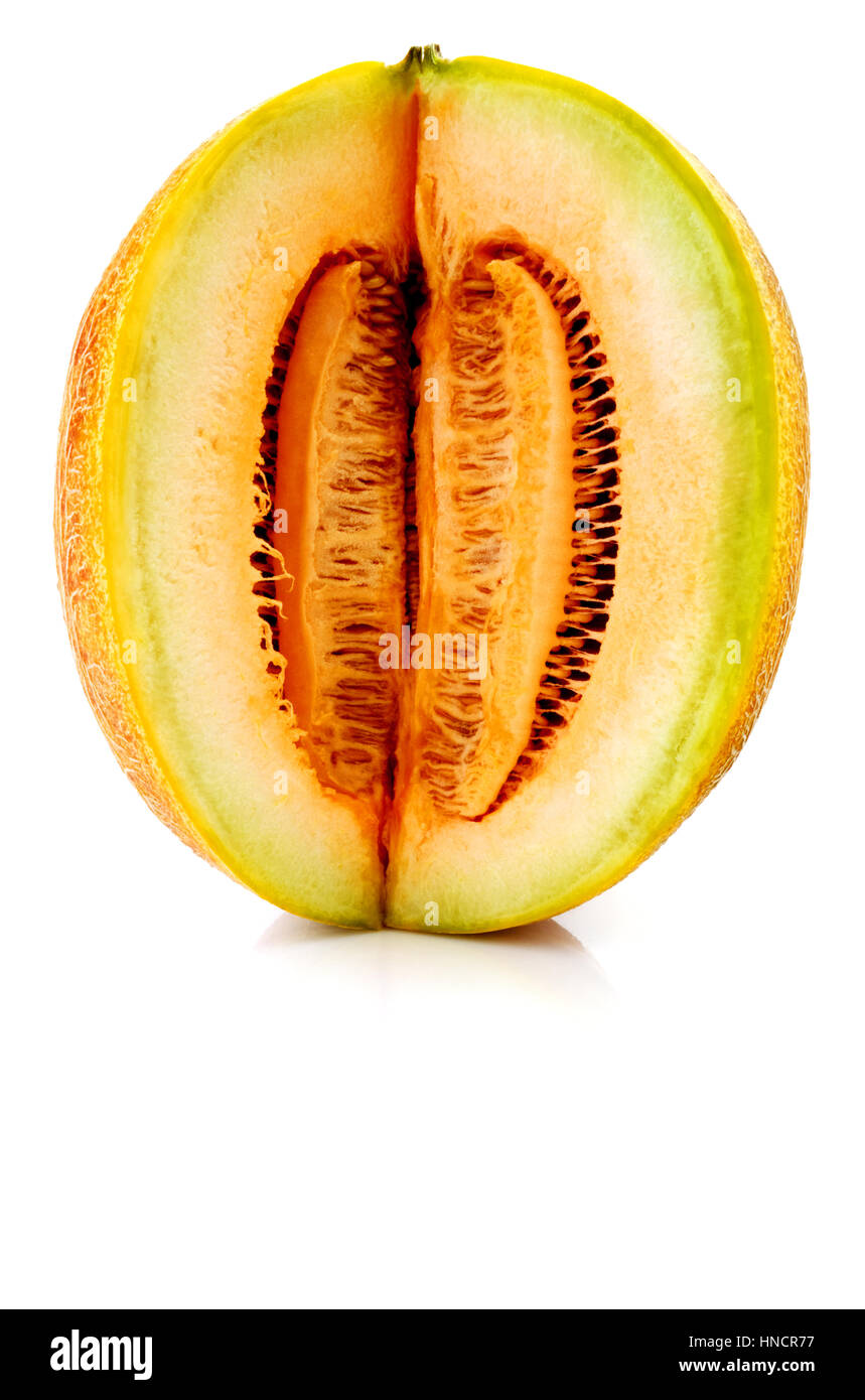 Melon isolated on white background closeup Stock Photo - Alamy