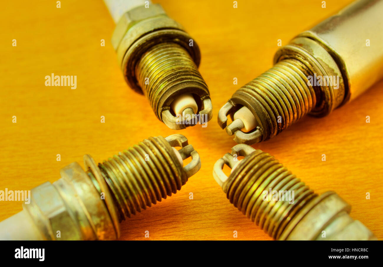 Spark plugs closeup Stock Photo - Alamy