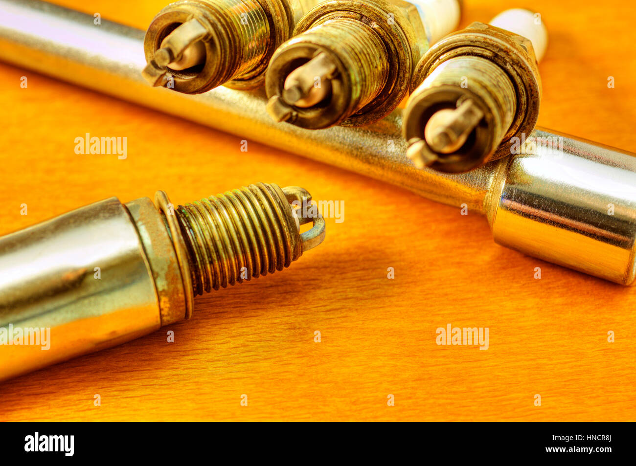 Spark plugs closeup Stock Photo - Alamy