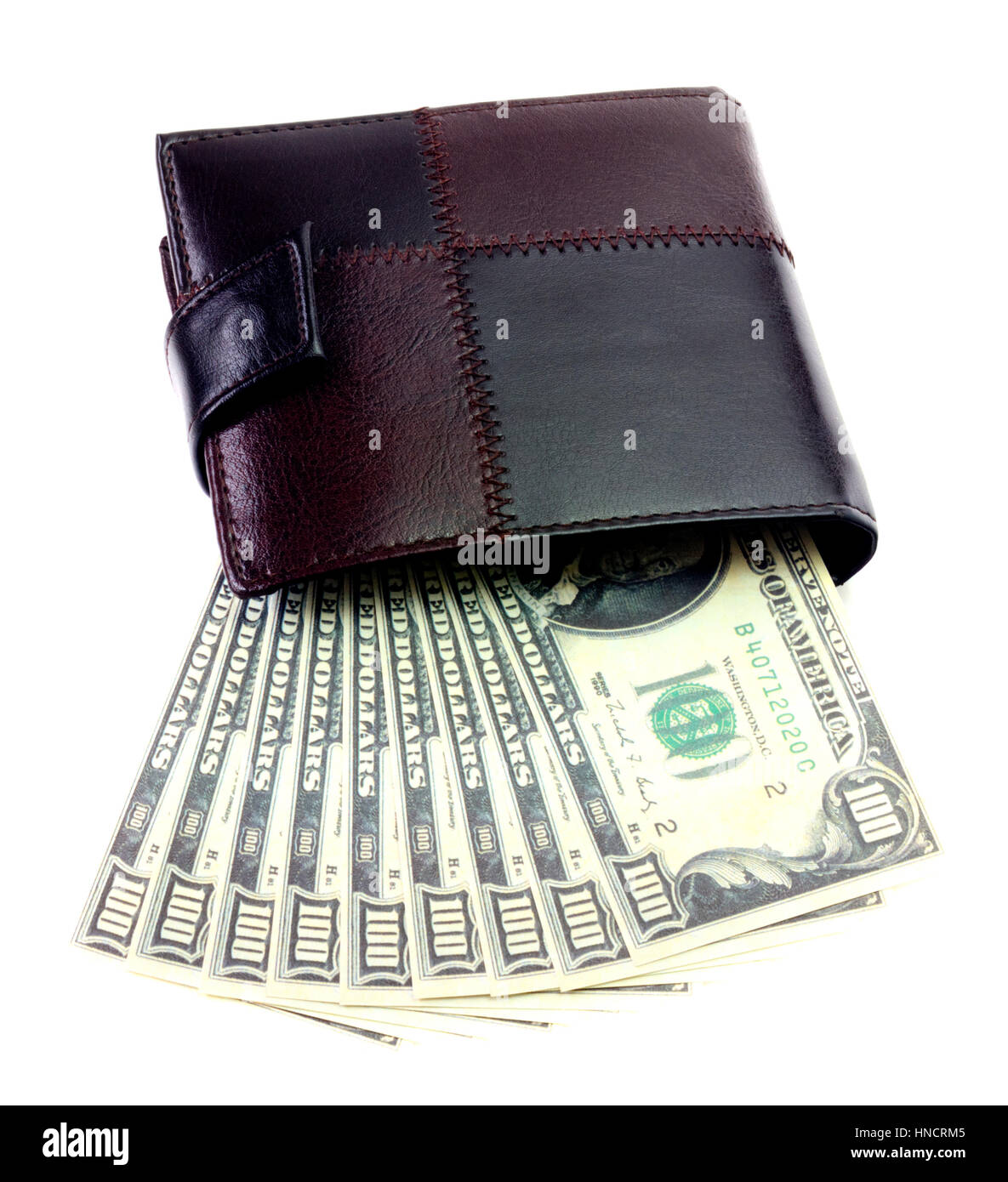 Wallet and money isolated on white background Stock Photo - Alamy