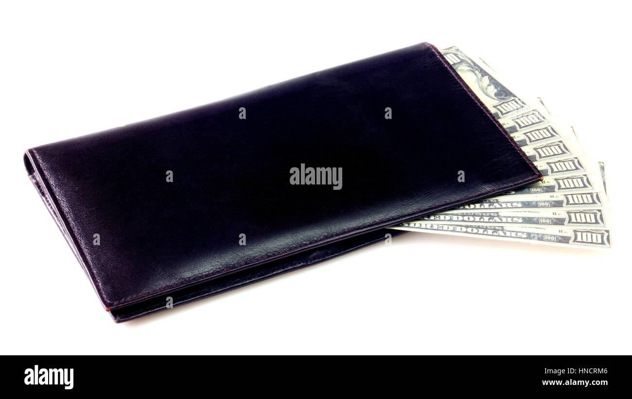 Wallet and money isolated on white background Stock Photo - Alamy