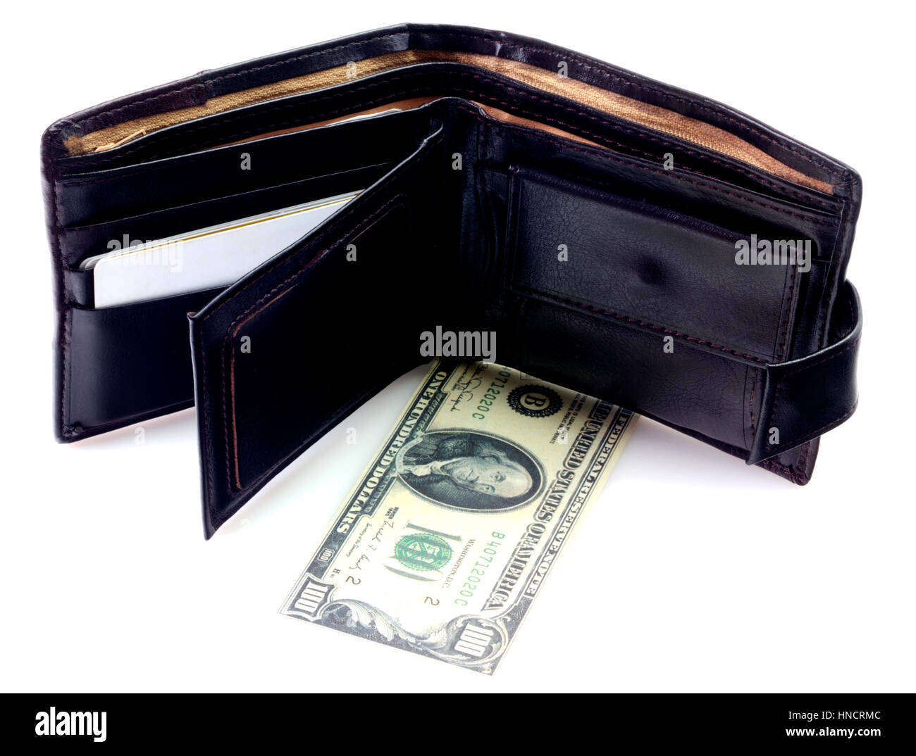 Wallet and money isolated on white background Stock Photo - Alamy
