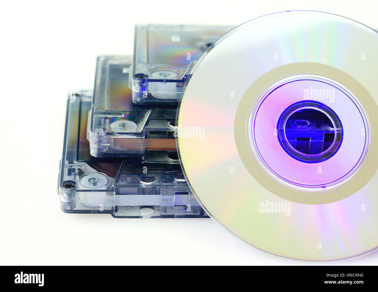 Tapes and CD isolated on white background Stock Photo - Alamy