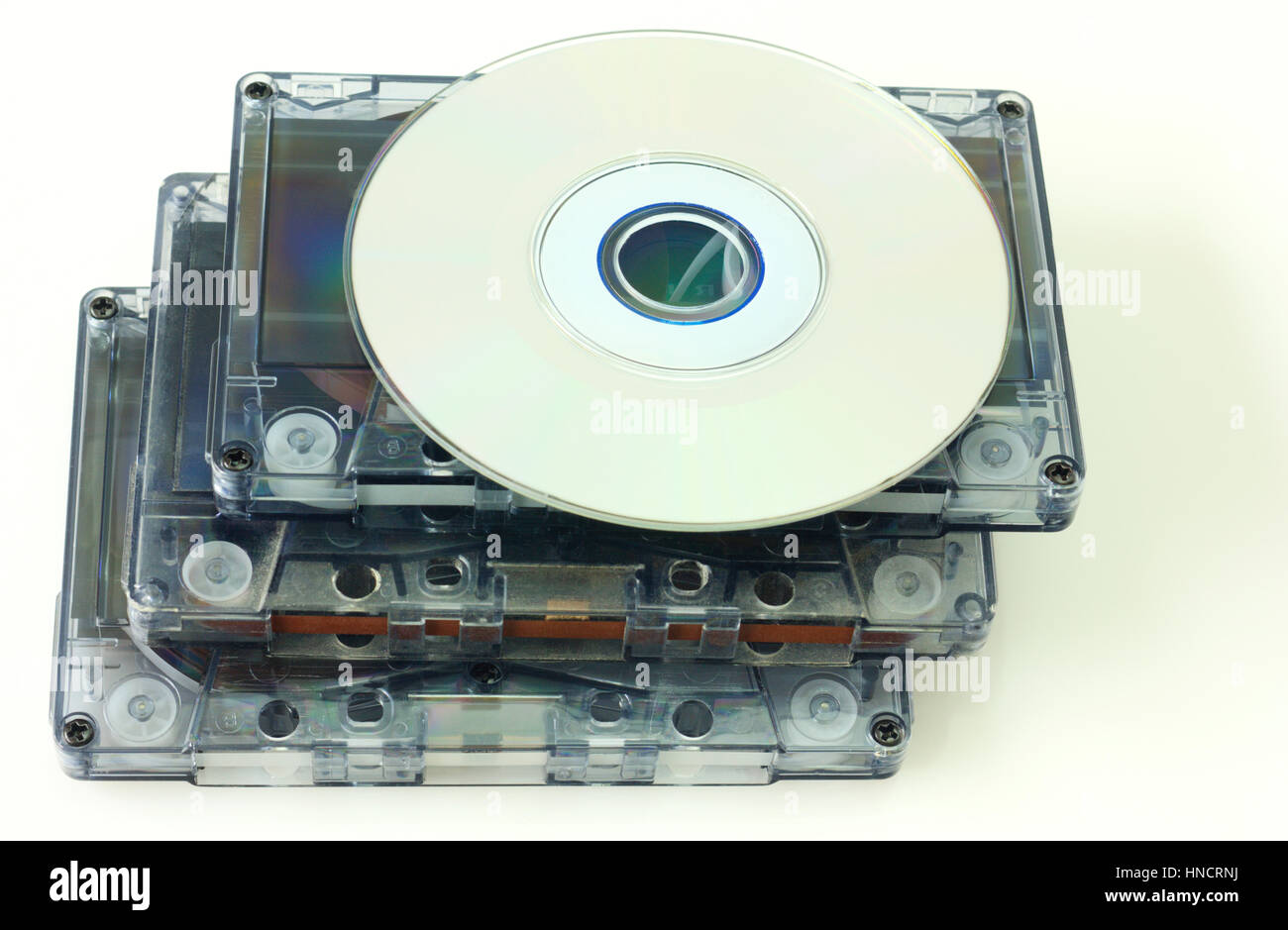Tapes and CD isolated on white background Stock Photo - Alamy