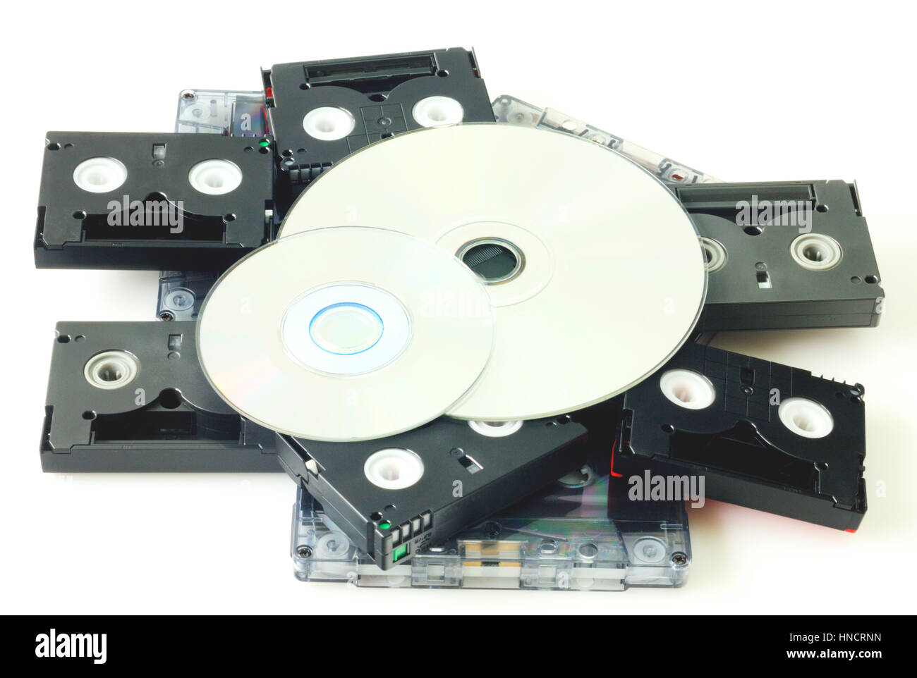 Tapes and DVD isolated on white background Stock Photo - Alamy