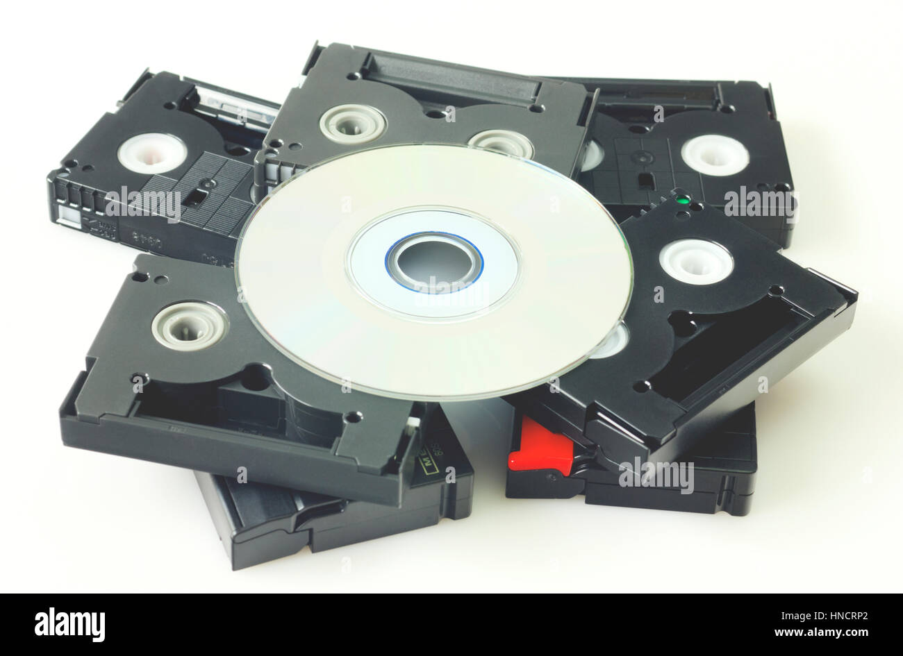 Tapes and DVD isolated on white background Stock Photo - Alamy