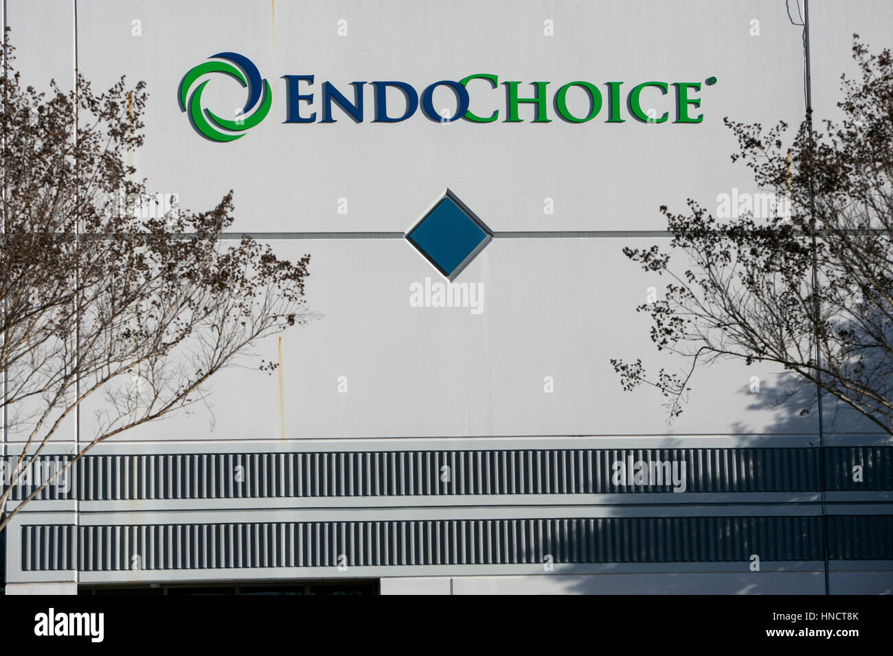 A logo sign outside of a facility occupied by EndoChoice in Nashville ...