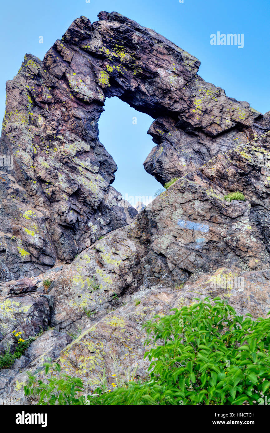 Stone ring phenomenon formation in the mountain Stock Photo - Alamy