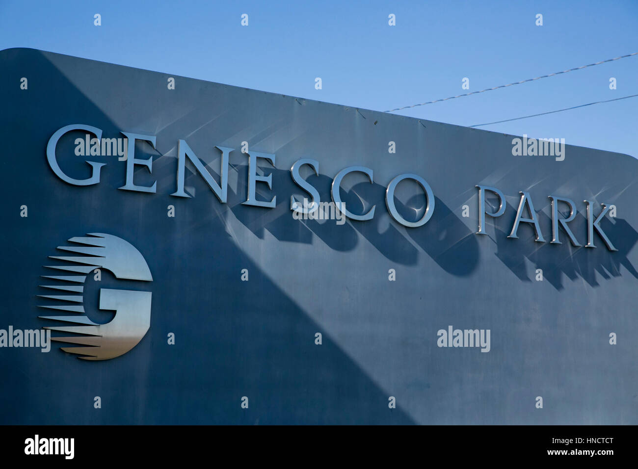 A logo sign outside of the headquarters of Genesco in Nashville ...