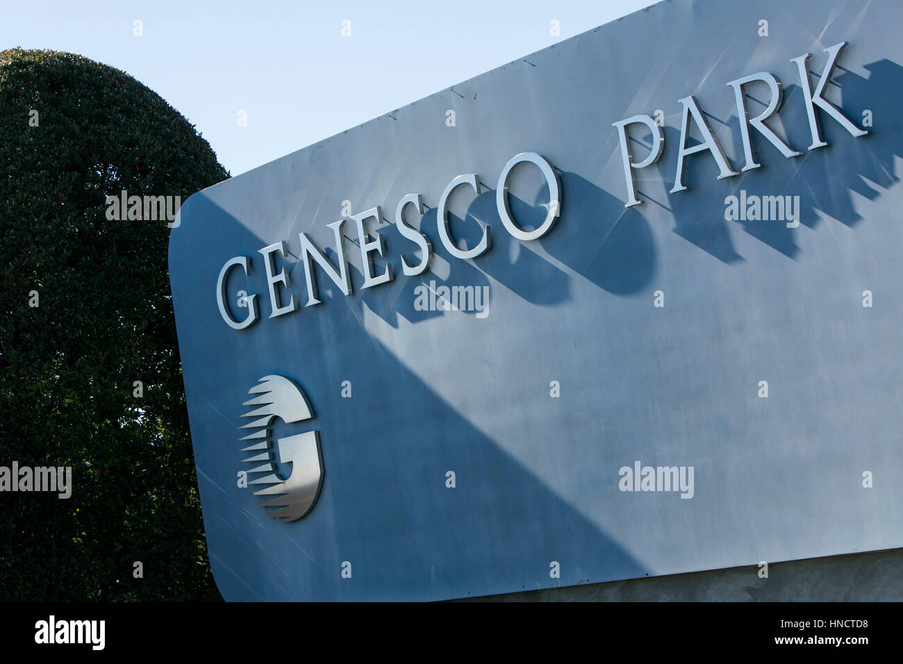 A logo sign outside of the headquarters of Genesco in Nashville ...