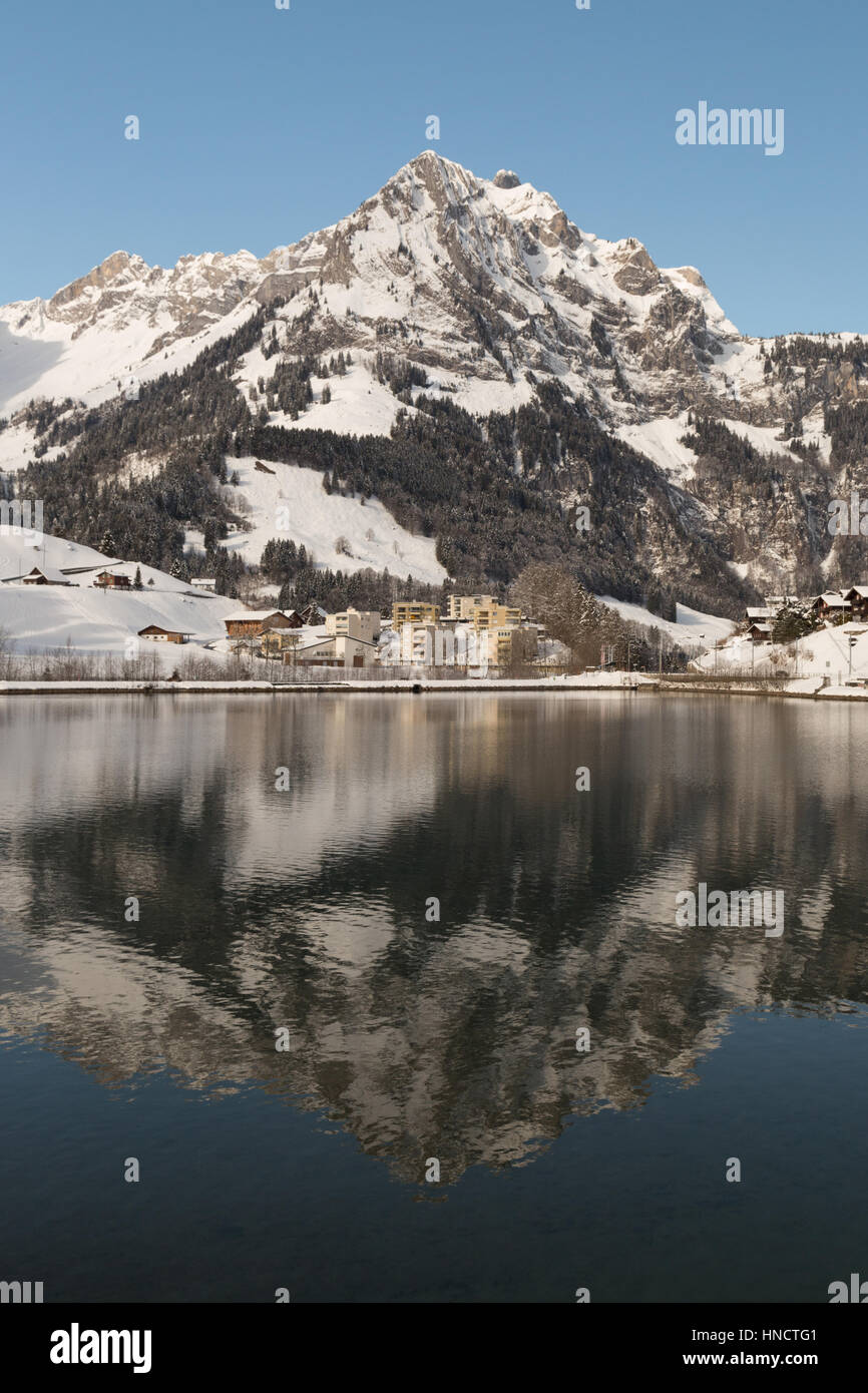 A photograph of lake Eugenisee at Engelberg in the canton of Obwalden ...