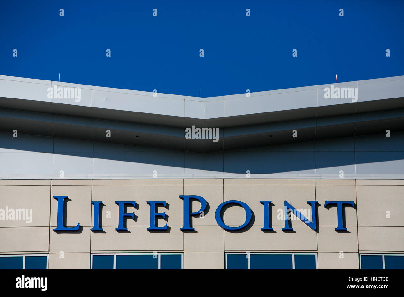 A logo sign outside of the headquarters of LifePoint Health in ...