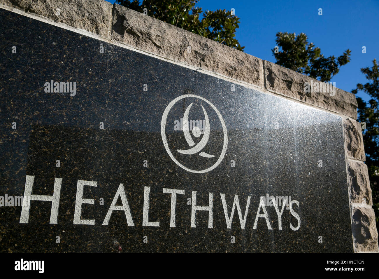 A logo sign outside of the headquarters of Healthways in Franklin ...