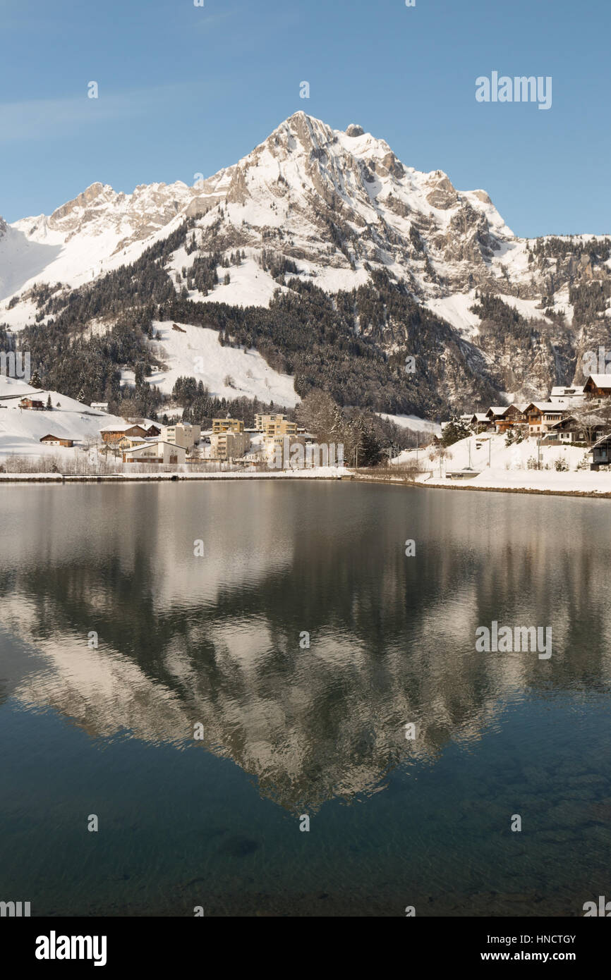 A photograph of lake Eugenisee at Engelberg in the canton of Obwalden ...