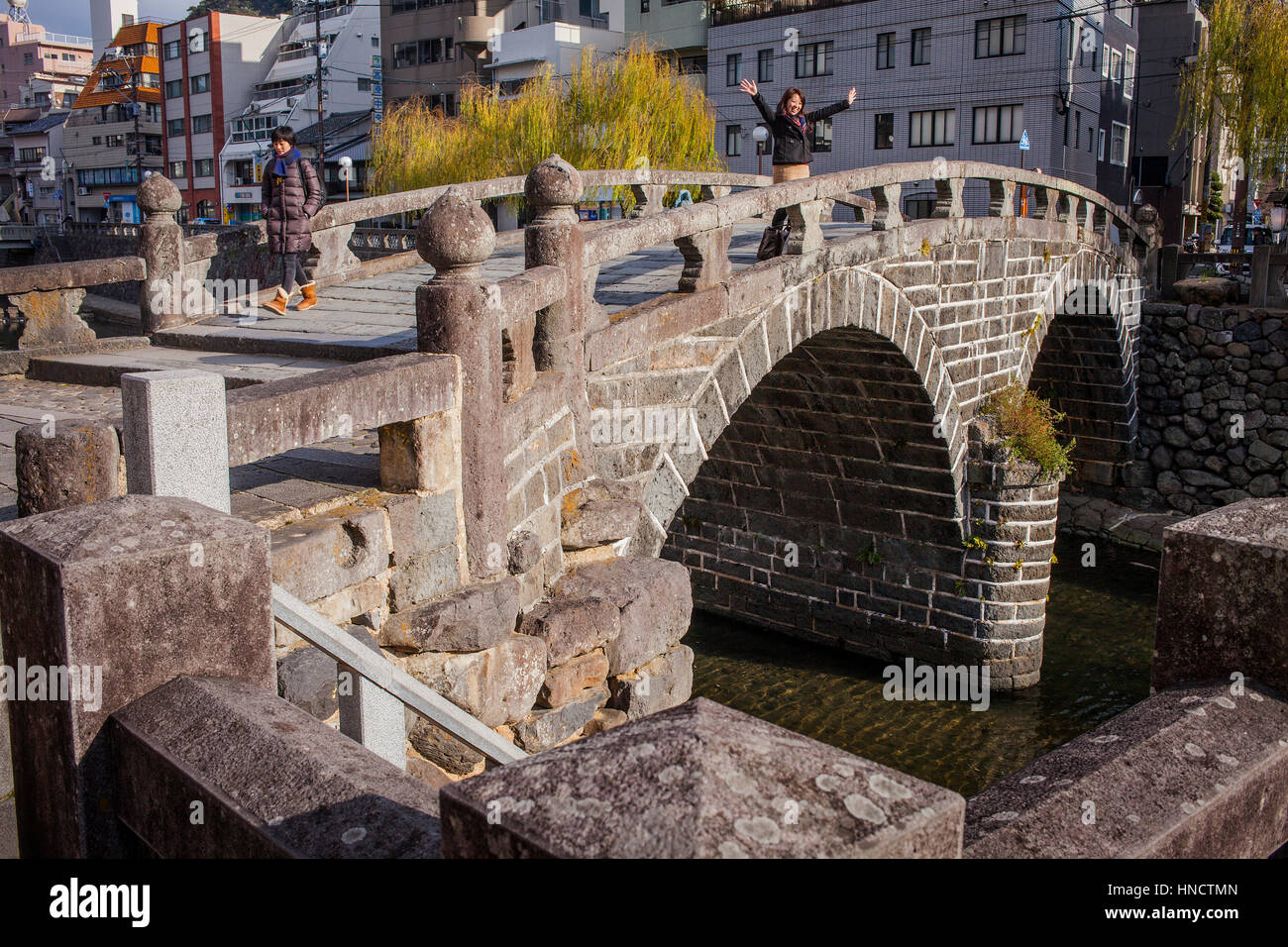 street scene, Spectacles Bridge, Nagasaki, Japan Stock Photo - Alamy