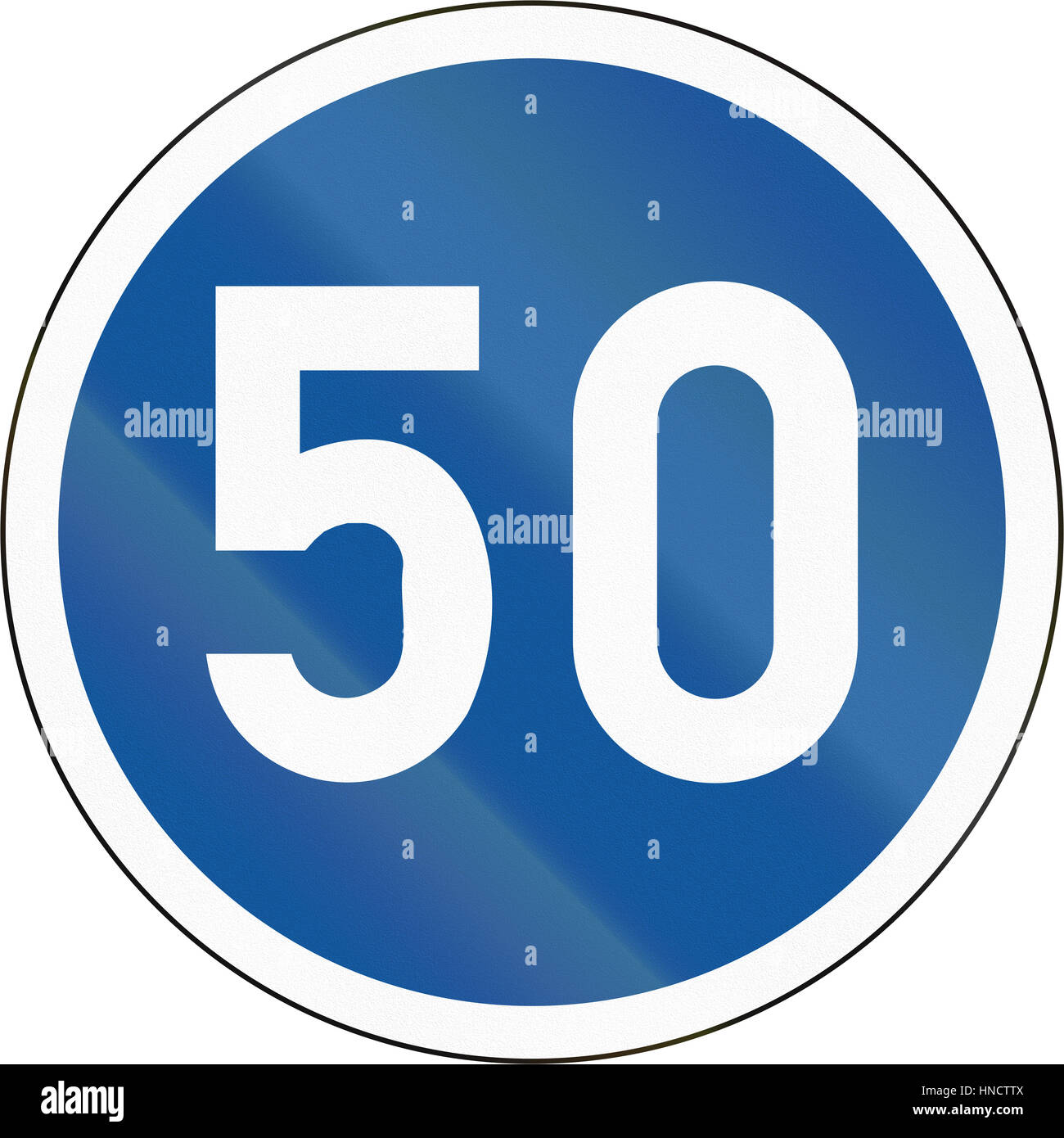 Road sign used in the African country of Botswana - Minimum speed limit ...